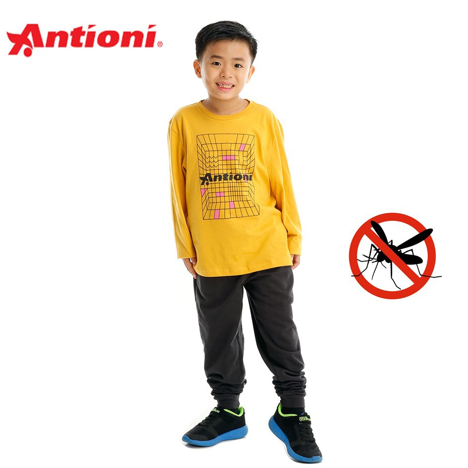 Antioni Children Anti-Mosquito Round Neck Tee, Long Sleeve (Yellow)