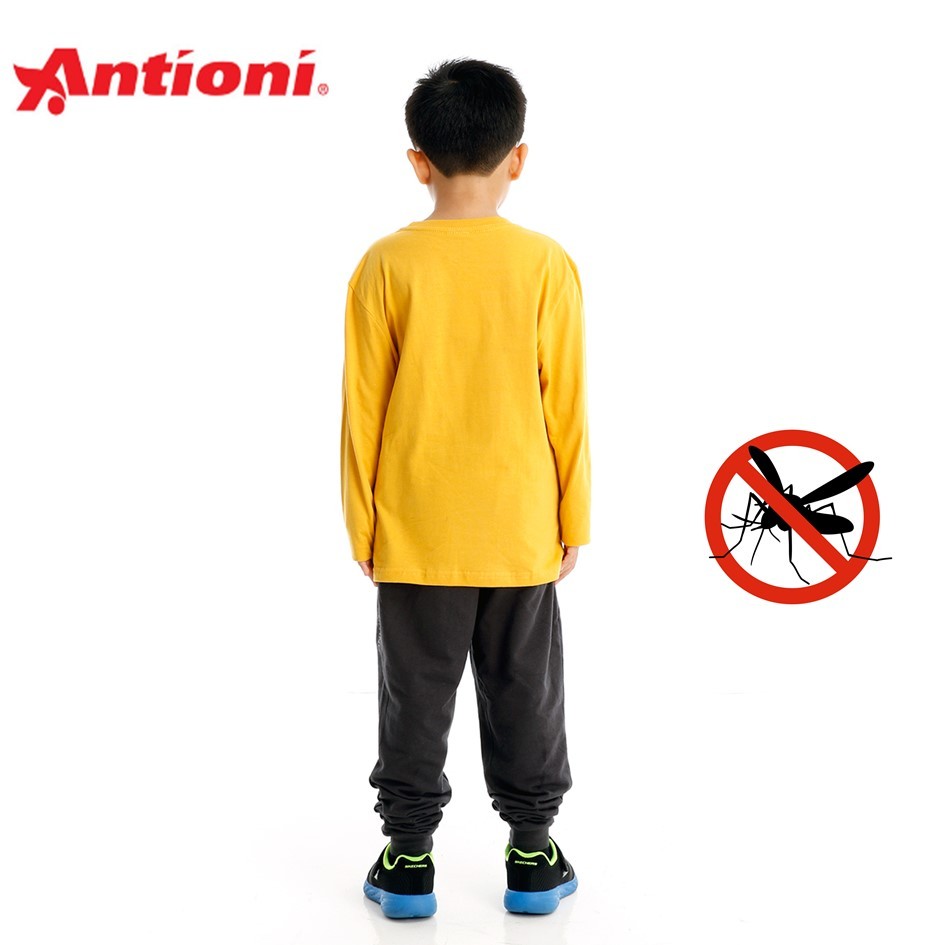 Antioni Children Anti-Mosquito Round Neck Tee, Long Sleeve (Yellow)